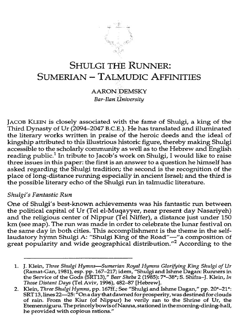 Shulgi's Legendary Run to Nippur | PDF | Talmud | Judaism