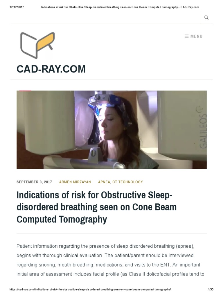 Indications of Risk For Obstructive Sleep-Disordered Breathing Seen On Cone Beam Computed ...