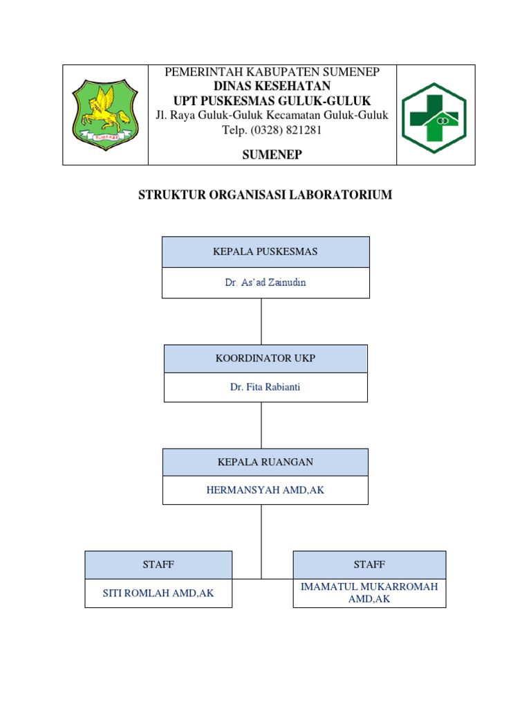 Struktur Organisasi Laboratorium | PDF