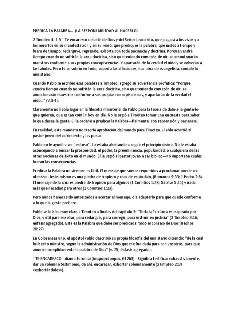 Predica La Palabra | PDF | Pablo el apóstol | Evangelios
