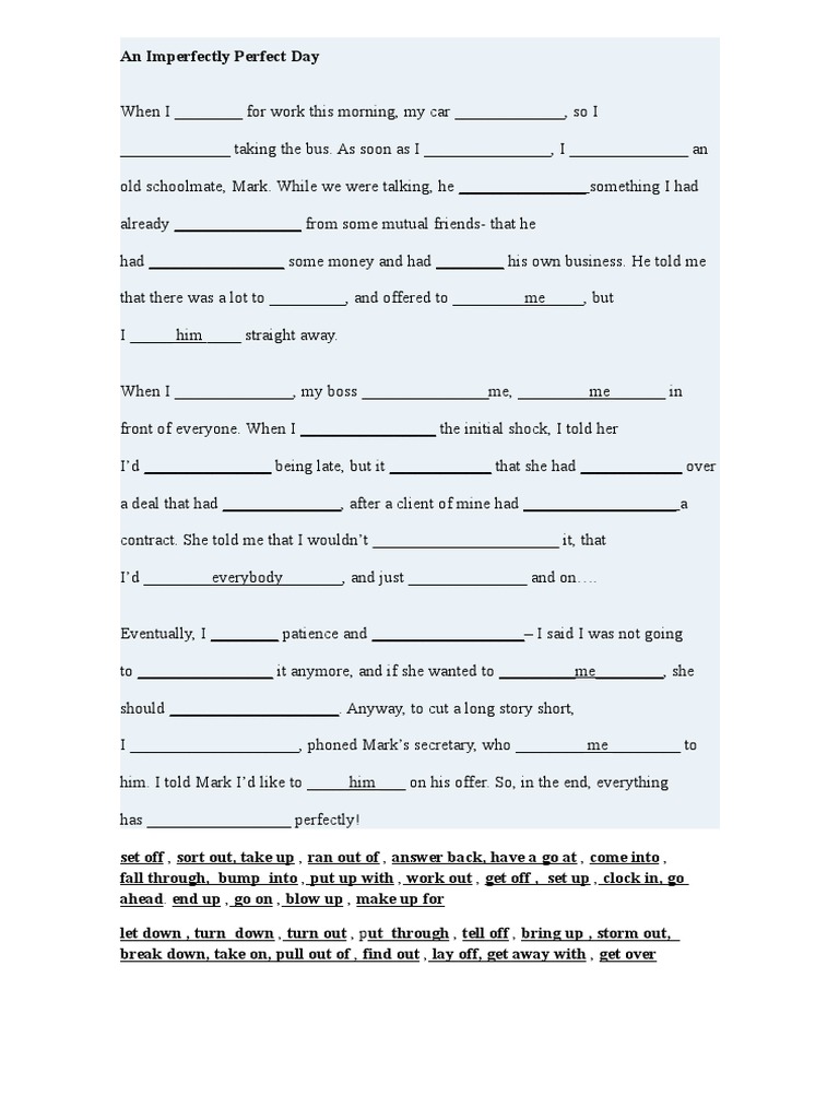 An Imperfectly Perfect Day | PDF