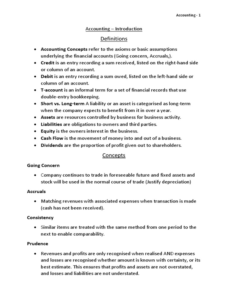 01 Accounting Study Notes | PDF | Debits And Credits | Depreciation