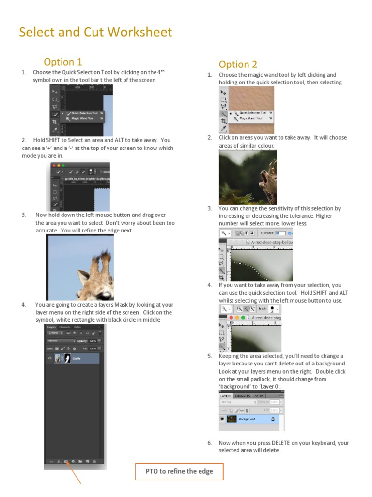 Select and Cut Worksheet | PDF | Computer Keyboard | Menu (Computing)