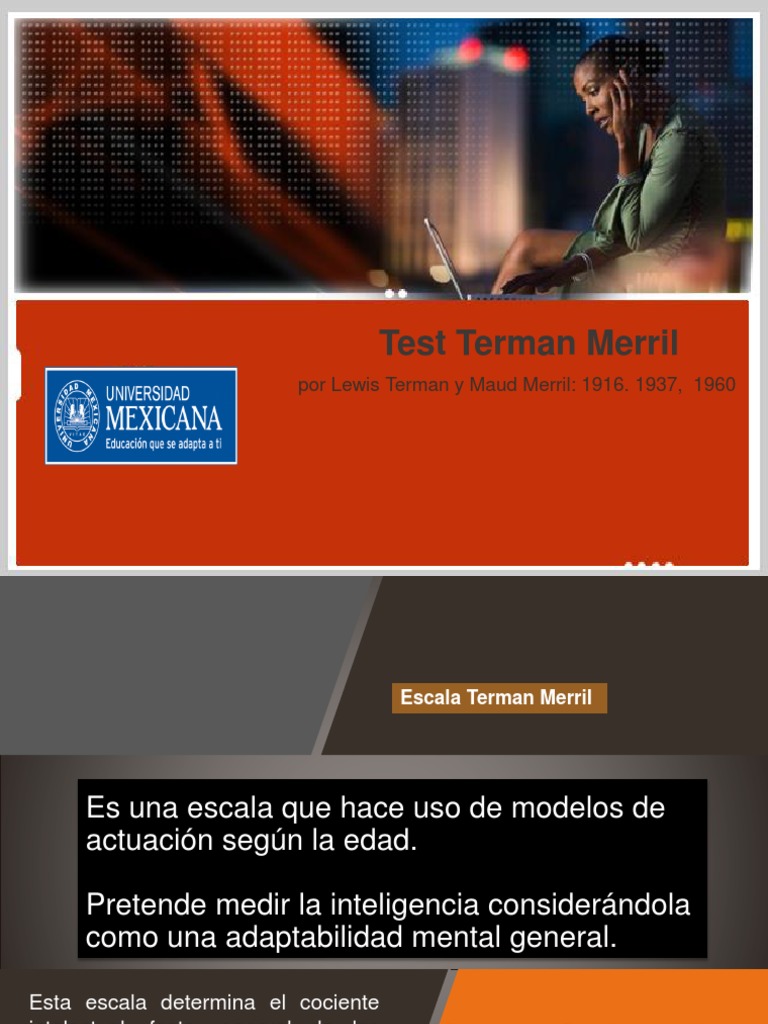 Presentación Terman Merril | PDF | Cociente de inteligencia | Inteligencia