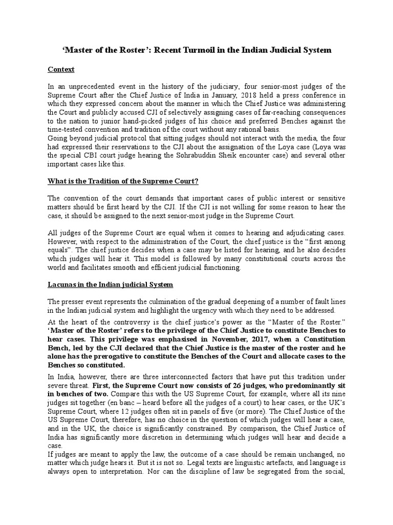 Master of the Roster | PDF | Judge | Judiciaries