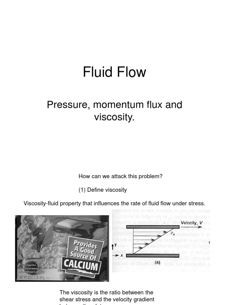 Fluid Flow: Pressure, momentum flux and viscosity