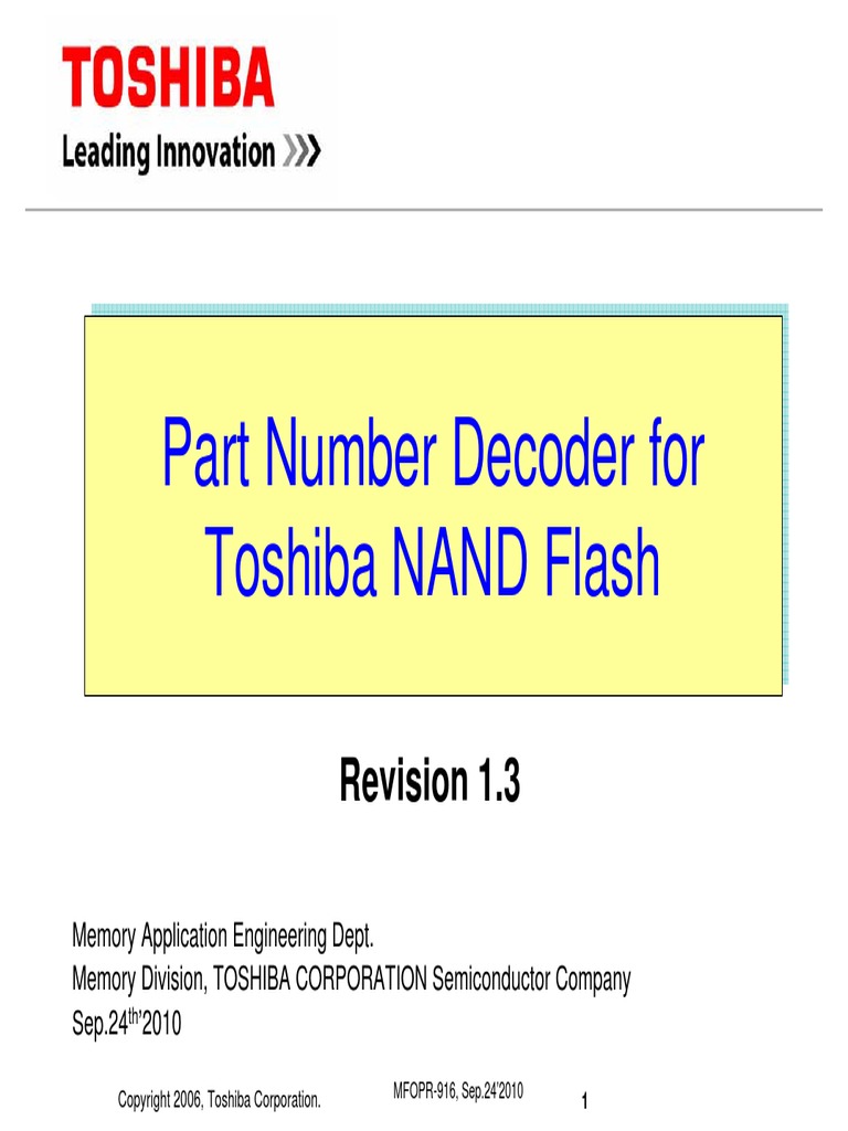 Toshiba Nand Flash | PDF | Flash Memory | Computing And Information Technology