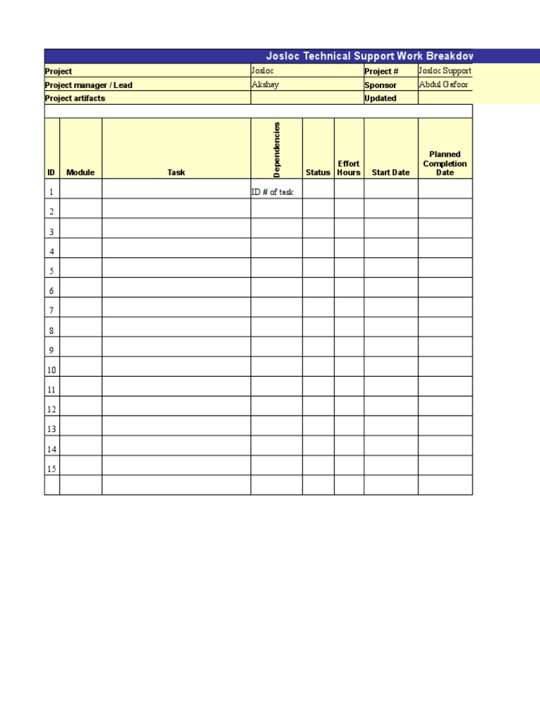 JoslocTechnical Support Sheet | PDF | Business