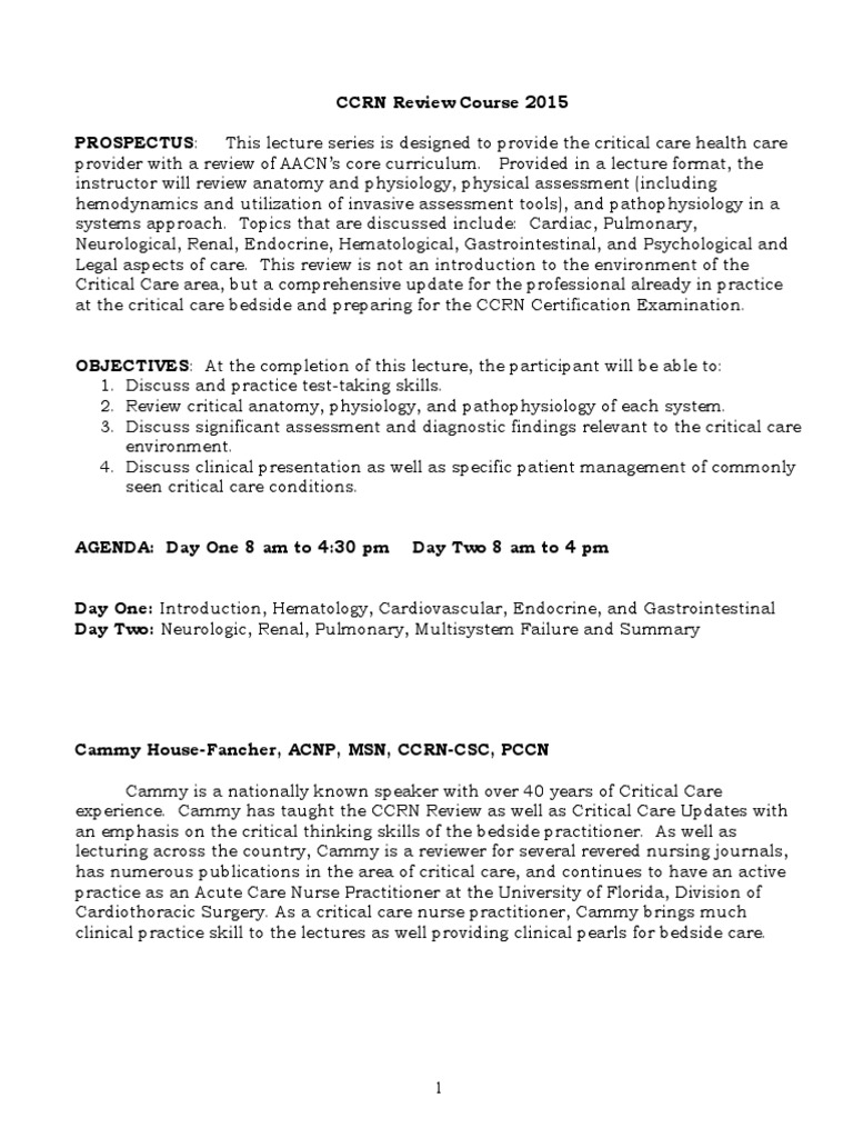 CCRN Review Course 2015 | PDF | Myocardial Infarction | Heart