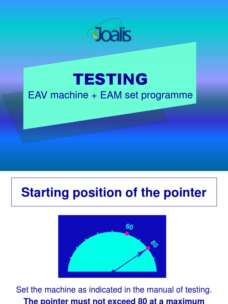 Testing: EAV Machine + EAM Set Programme | PDF