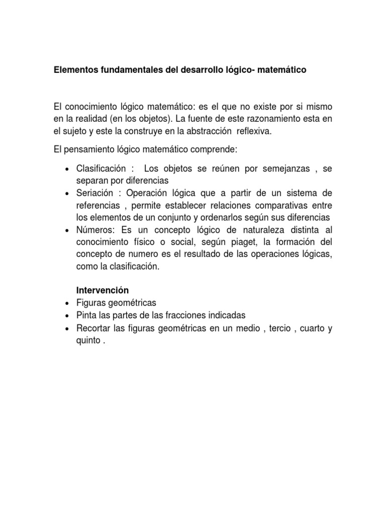 Elementos Fundamentales Del Desarrollo Lógico | PDF