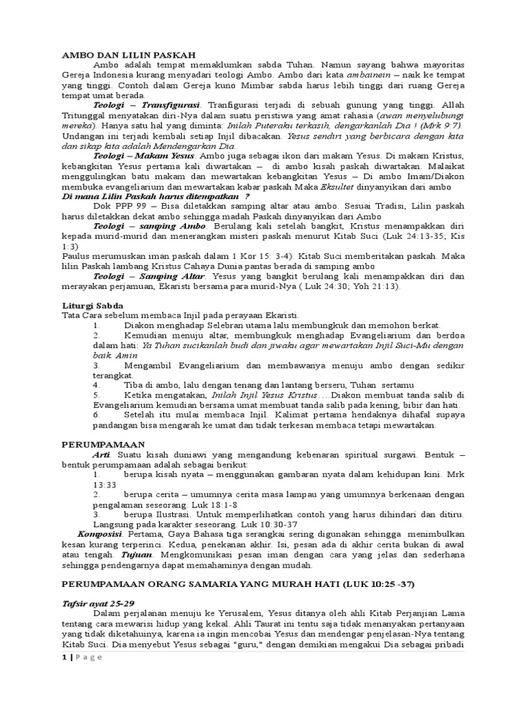 Ambo Dan Lilin Paskah | PDF