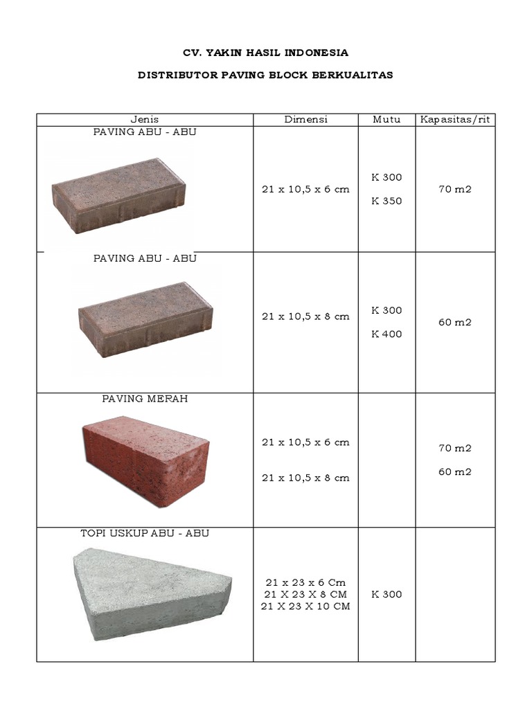 Jual Paving Block Surabaya 2018 (081-7676-4957) | PDF | Griya & Taman
