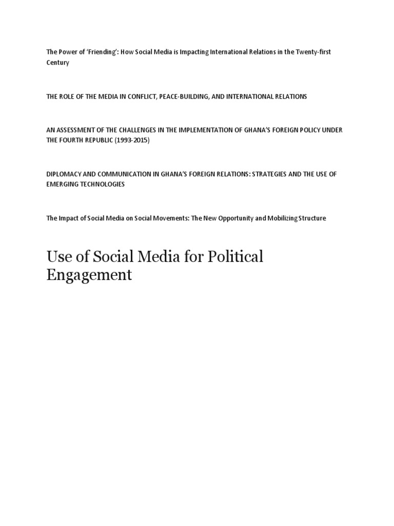 Use of Social Media For Political Engagement | PDF