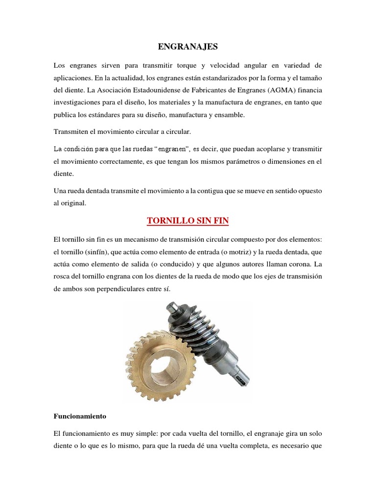 Tornillo Sin Fin | Engranaje | Transmisión (Mecánica)