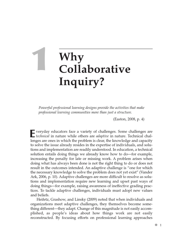 Why Collaborative Inquiry | PDF | Facilitator | Inquiry