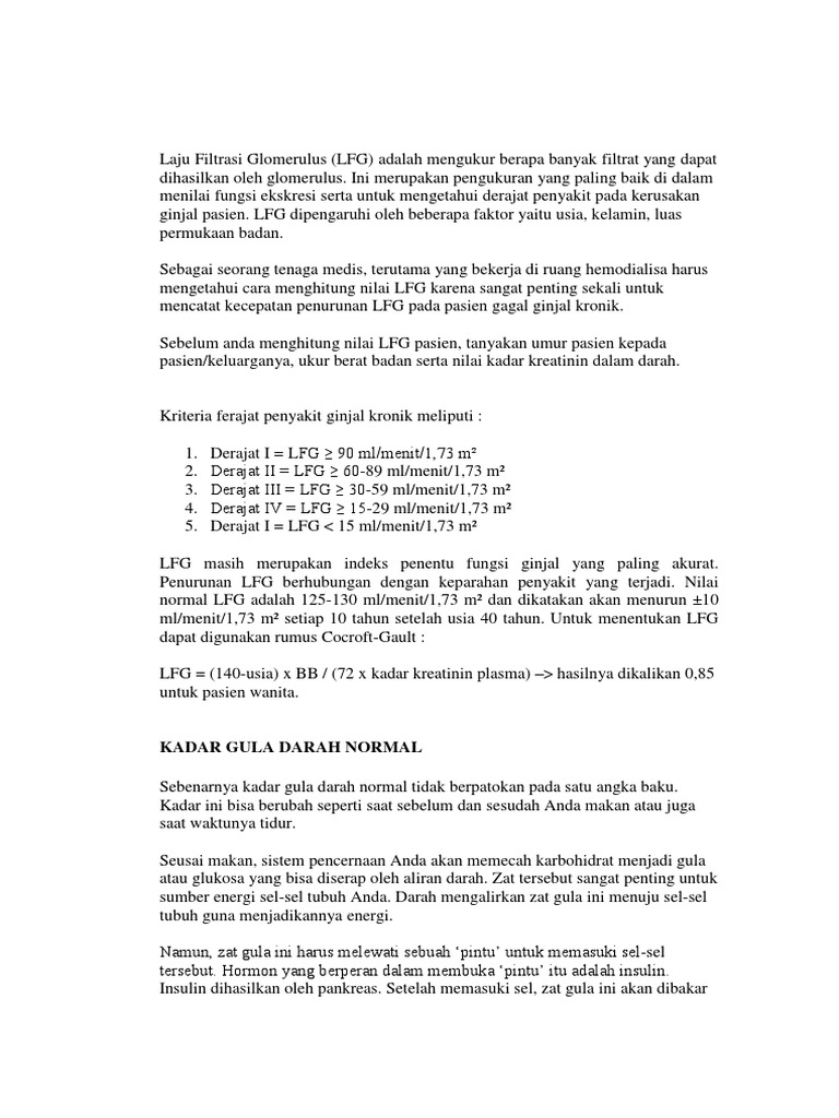 Laju Filtrasi Glomerulus | PDF | Kesehatan Holistik