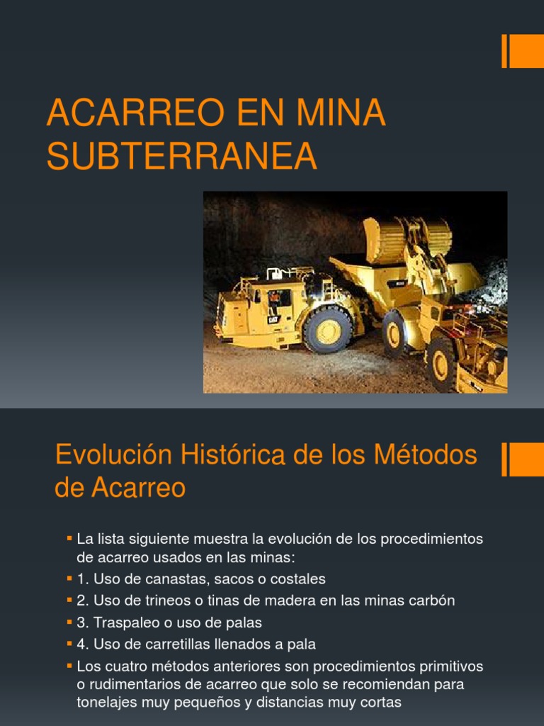 Acarreo en Mina Subterranea | Minería | Transporte