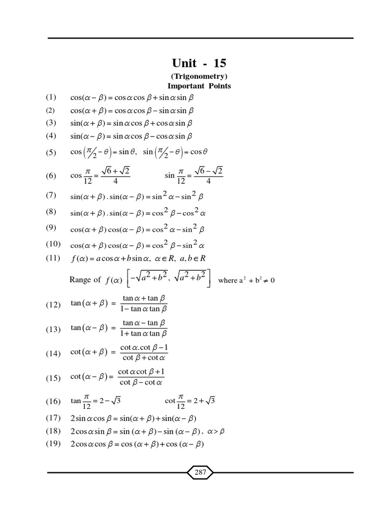 15.trigonometry Password Removed | PDF | Sine | Trigonometric Functions