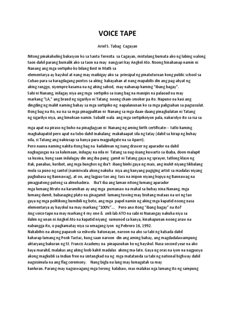 Voice Tape | PDF