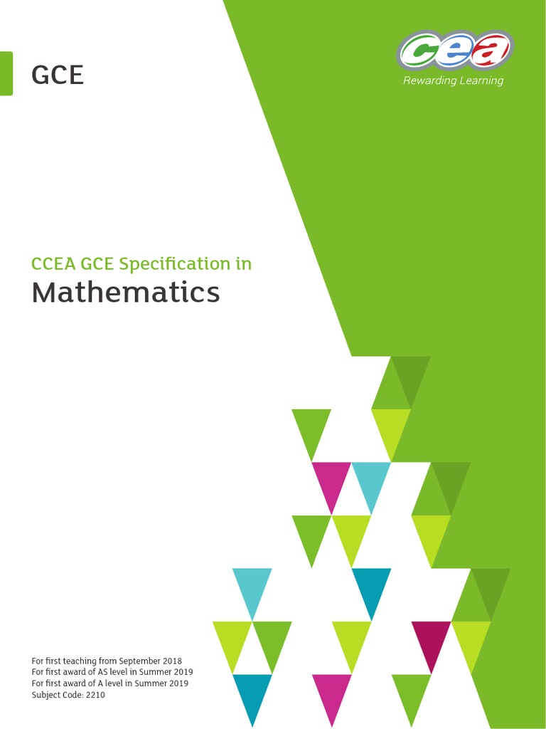 CCEA Maths Specification | PDF | Trigonometric Functions | Derivative