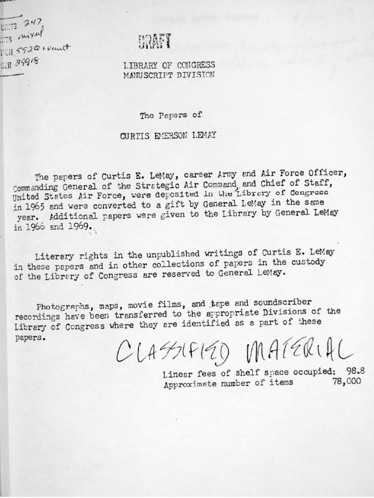 Library of Congress LeMay Papers Guide | PDF