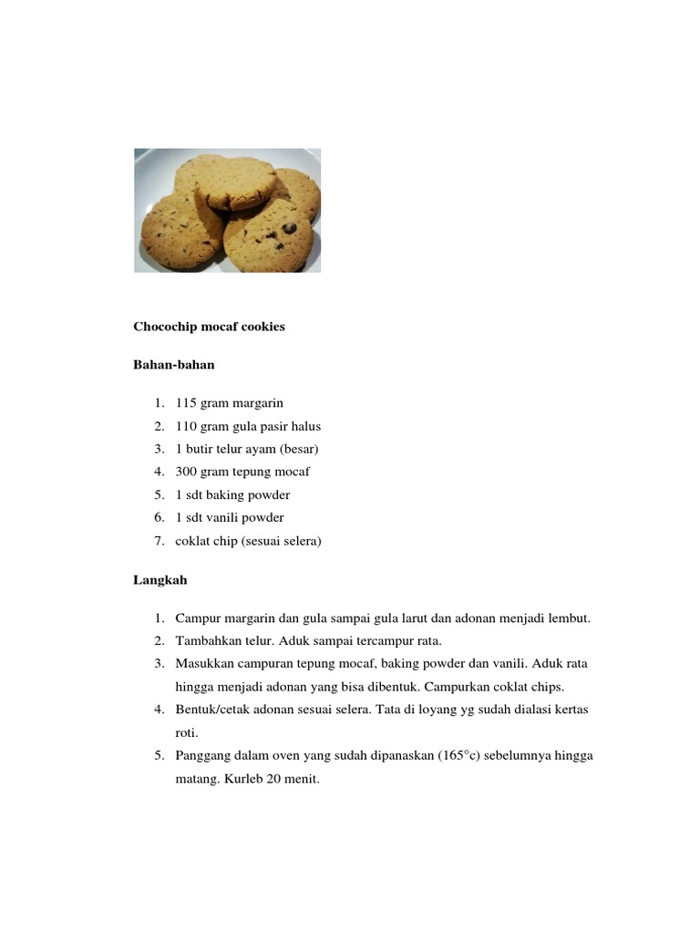 Chocochip Mocaf Cookies | PDF