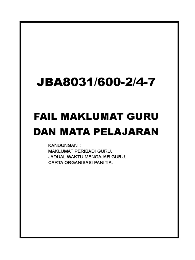 Muka Depan Fail Putih Sains | PDF