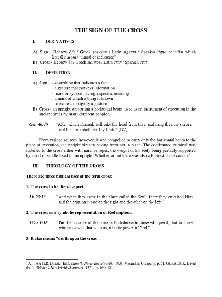 The Sign of The Cross | PDF | Crucifixion | God In Christianity