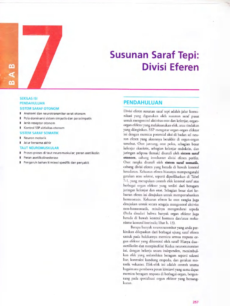 Bab 7.susunan Saraf Tepi Divisi Eferen | PDF