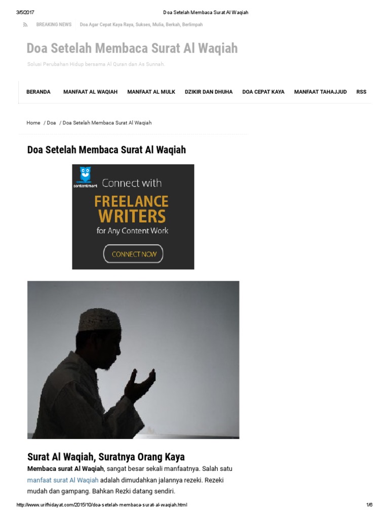 Doa Setelah Membaca Surat Al Waqiah PDF | PDF