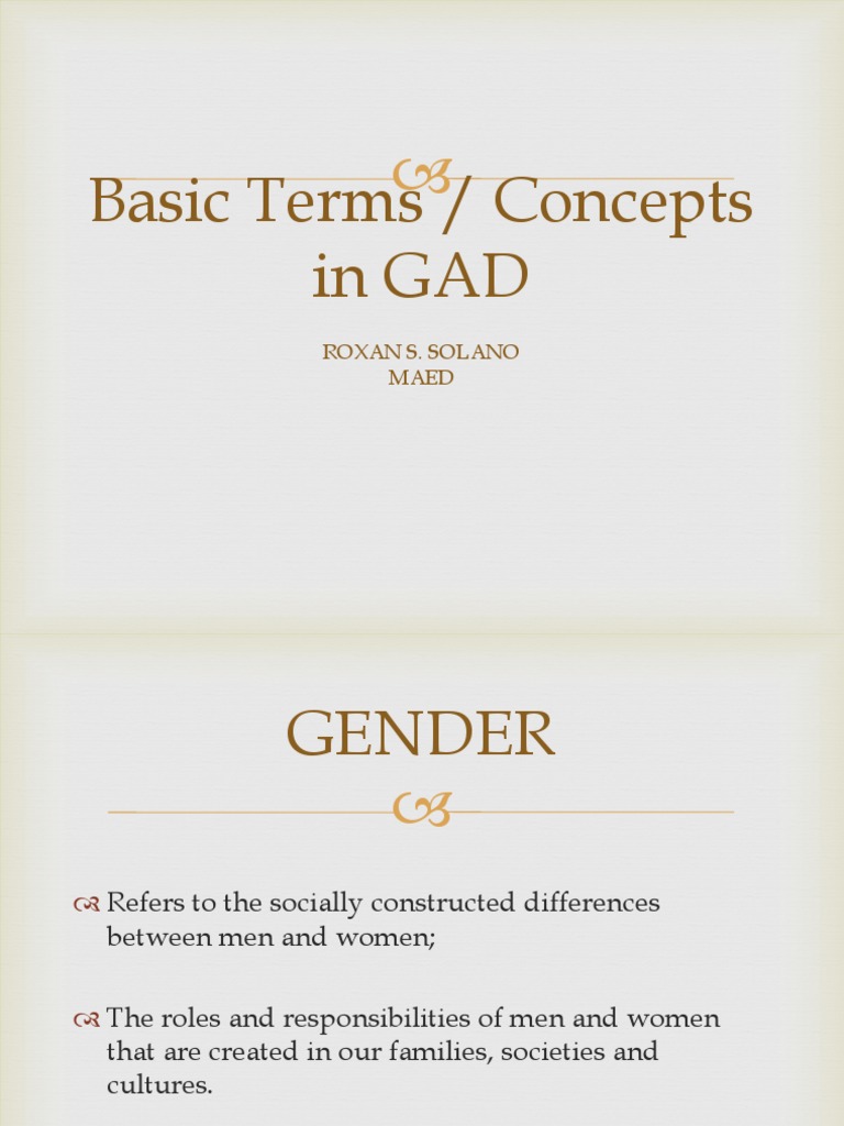 Gad-Concepts and Terms | PDF | Man | Gender