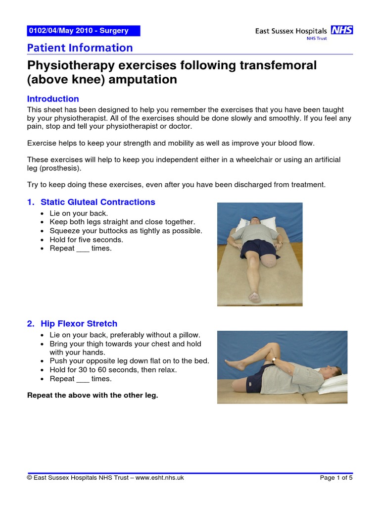 Physiotherapy Exercises Following Transfemoral (Above Knee) Amputation ...