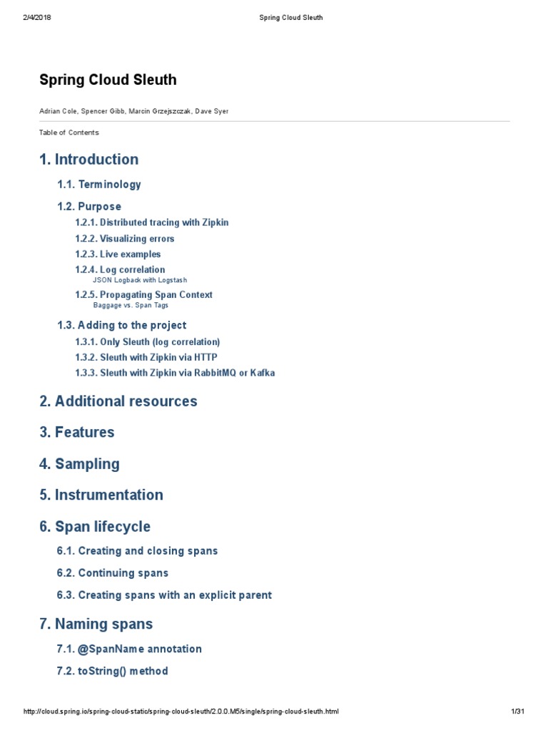 Spring Cloud Sleuth | PDF | Hypertext Transfer Protocol | Parameter ...