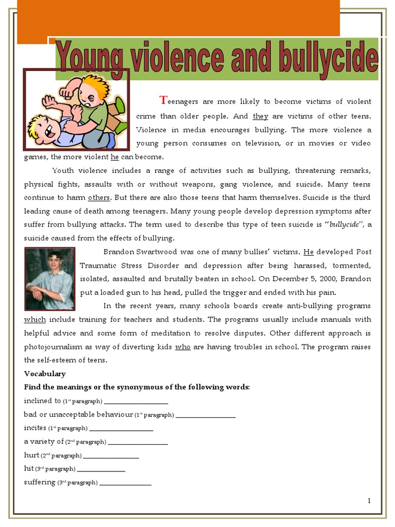 Young Violence and Bullycide | PDF | Bullying | Violence