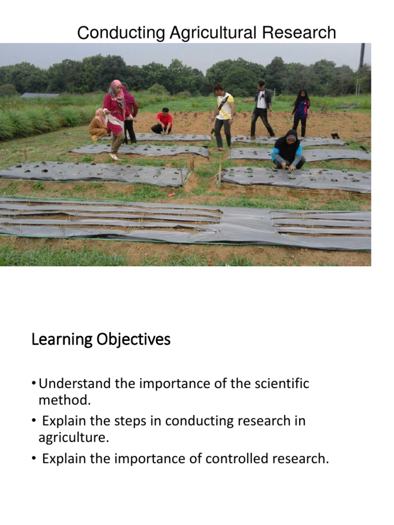 Agricultural Research Methodology Guide | PDF | Experiment | Scientific ...