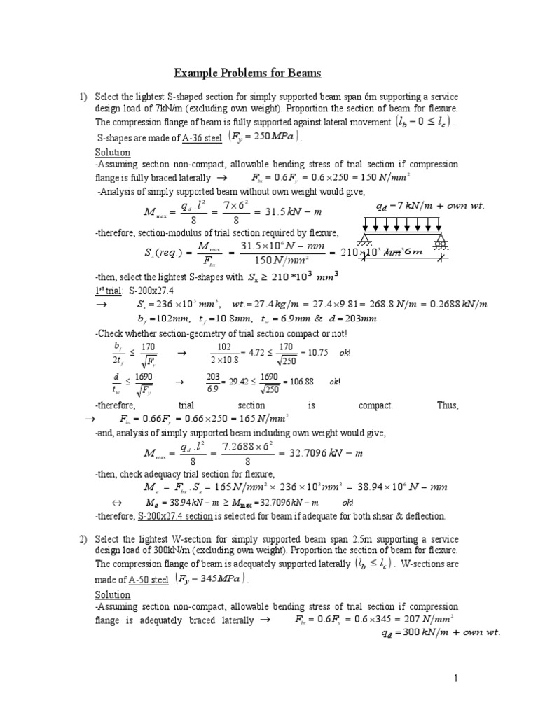 Problems (Beams) | Download Free PDF | Bending | Beam (Structure)