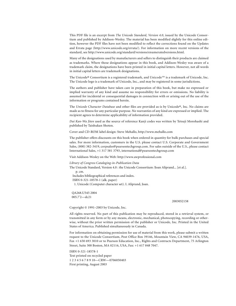 Versions of The Unicode Standard | PDF