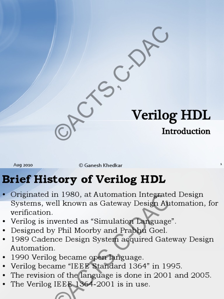 Verilog - Introduction | PDF | Hardware Description Language ... Verilog - Introduction | PDF | Hardware Description Language ...