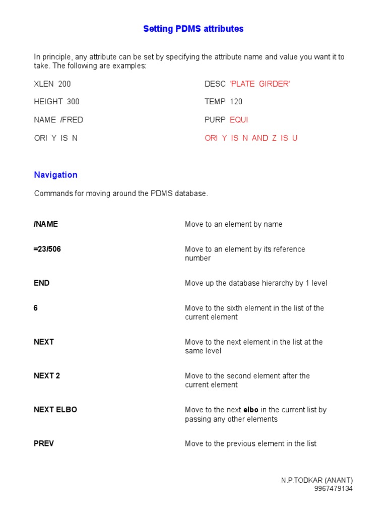 PDMS Syntax | PDF | Command Line Interface | Cartesian Coordinate System