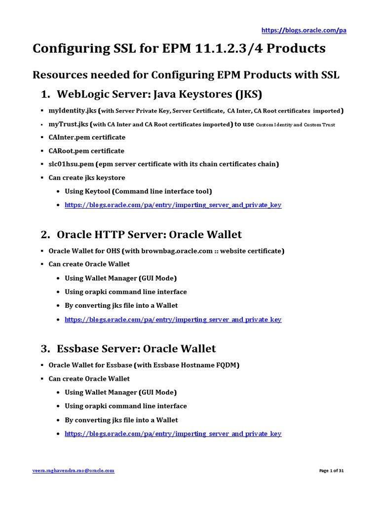 Configuring Epm Productswithfullssl Part1 | PDF | Public Key Certificate | Web Server