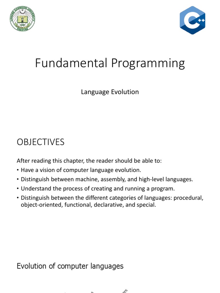 Fundamental Programming - Lecture 2 - Language Evolution | PDF | C++ | Html