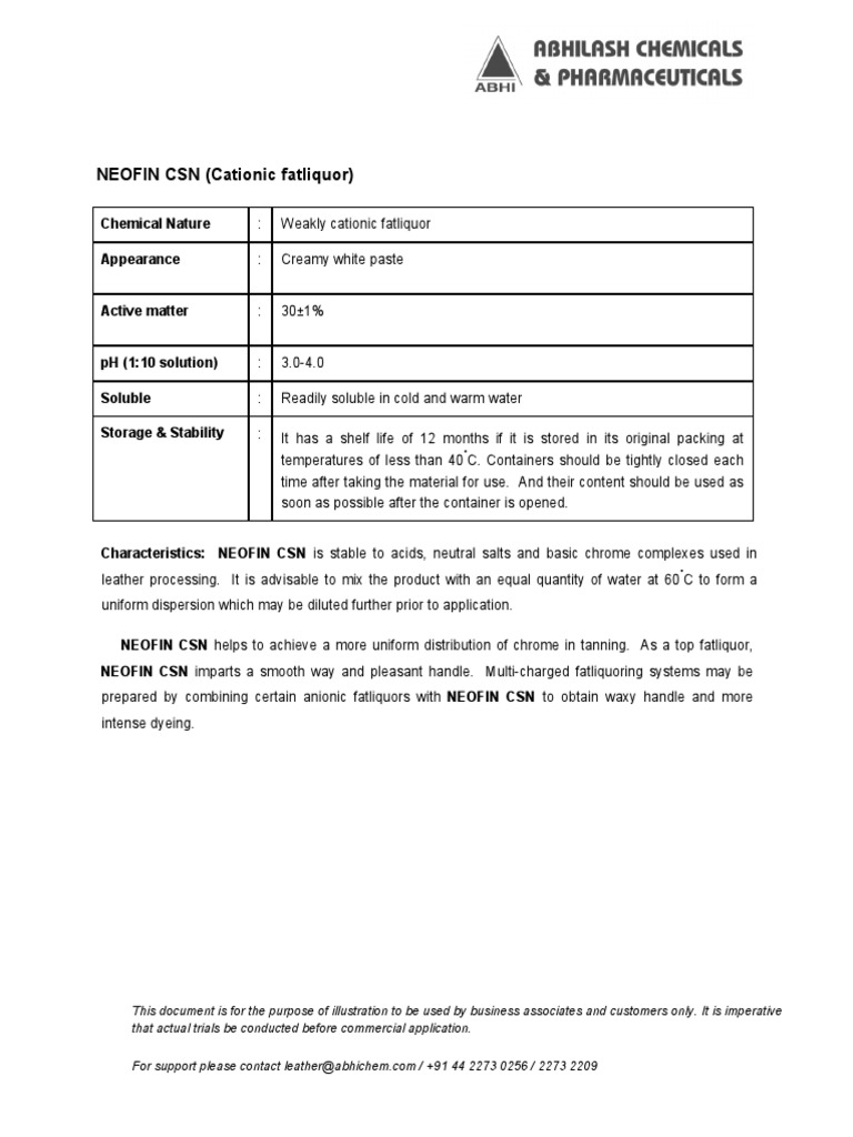 Neofin CSN | PDF | Chromium | Chemical Compounds