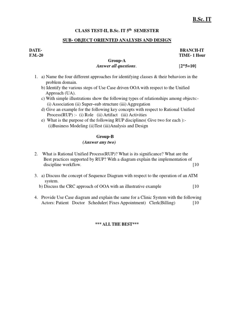 OOAD Internal2 Question | PDF