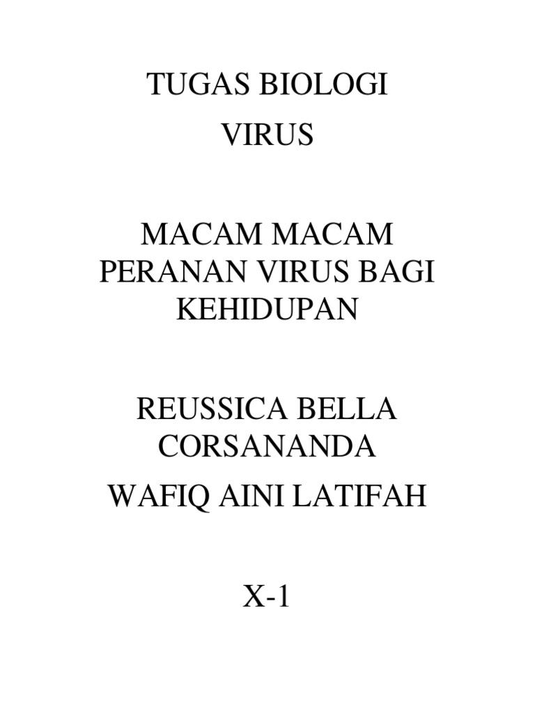 Peranan Virus Dalam Kehidupan Manusia | PDF