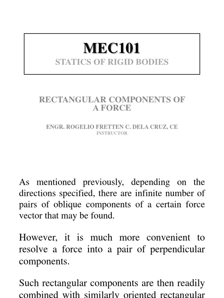 2 - Rectangular Components of A Force | PDF | Euclidean Vector | Trigonometric Functions