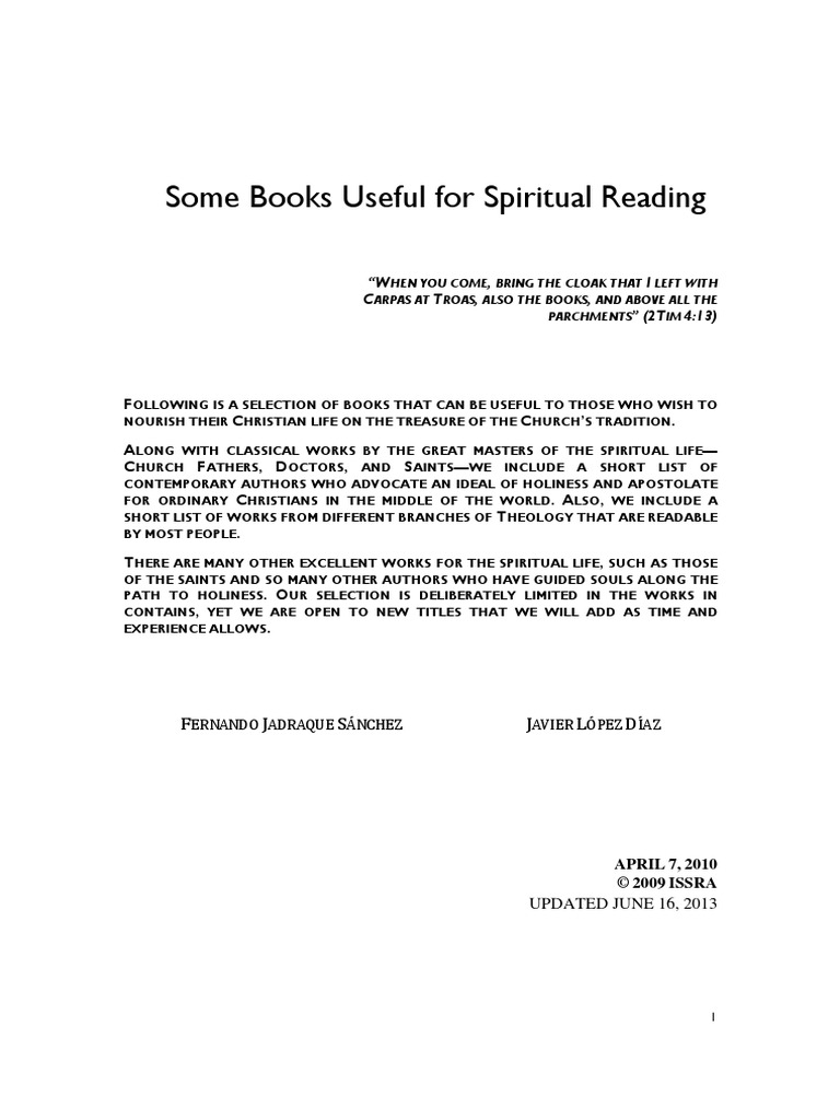 088 Some Books Useful For Spiritual Reading Upd Jun 2013-1-1 | PDF ...
