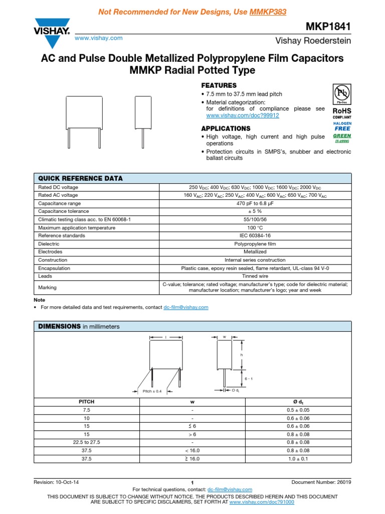 Cap Datasheet PDF | PDF | Electrical Engineering | Electricity
