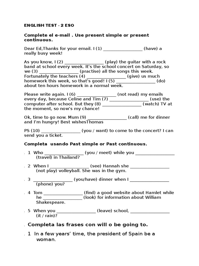 Exam 2 Eso | PDF | Leisure