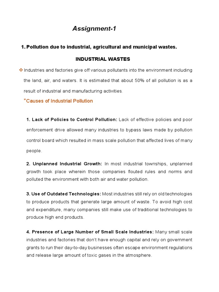 Assignment | PDF | Air Pollution | Water Pollution
